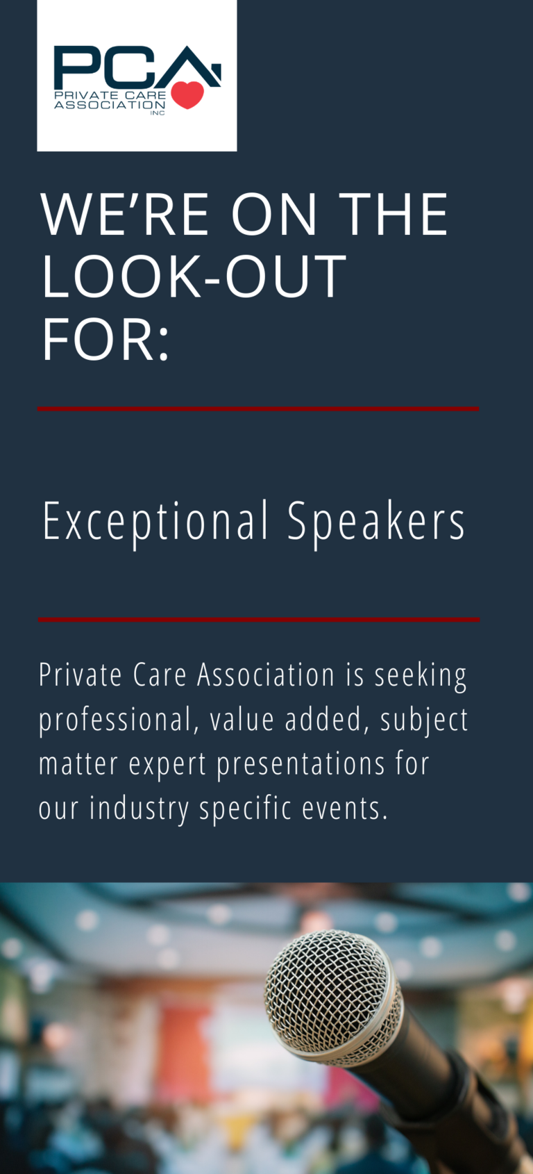 Call for Presenters - Private Care Association